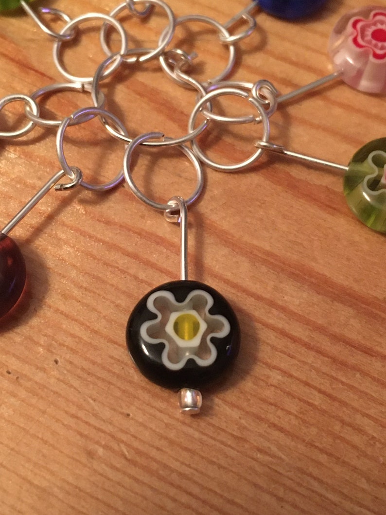Glass Bead Stitch Markers - Set of 8 - Etsy