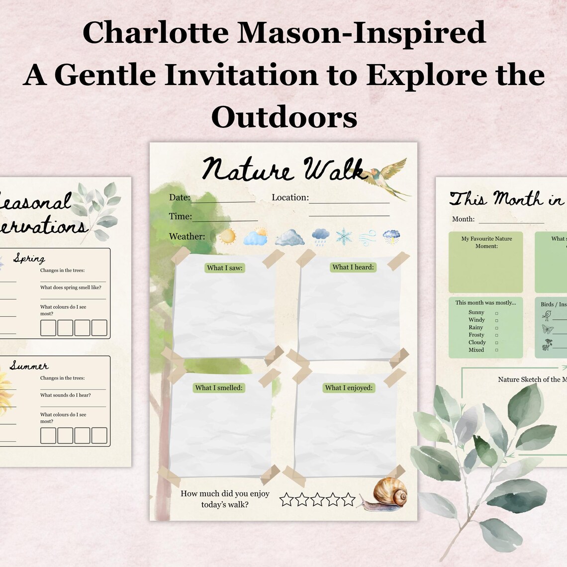 Charlotte Mason Inspired Nature Journal | Nature Study for Kids ...