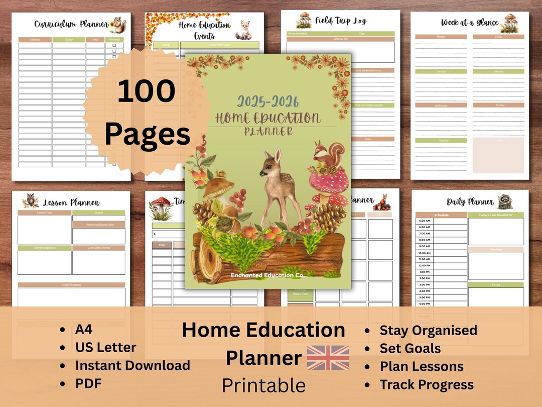 Homeschool Planner Printable 2025 2026 | Home Education Organiser ...