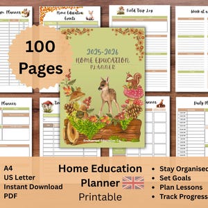 Homeschool Planner Printable 2025 2026 | Home Education Organiser ...