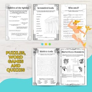 Greek Myths Unit Study Printable Worksheets Homeschool Resource Home ...