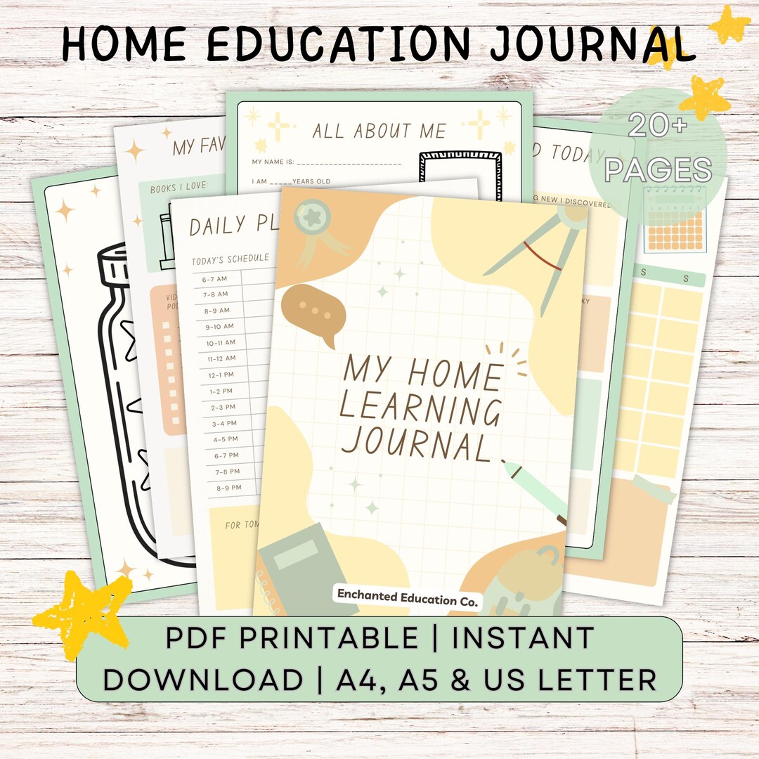 Homeschool Learning Journal for Kids | Daily Planner (digital Download ...