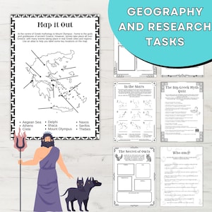 Greek Myths Unit Study Printable Worksheets Homeschool Resource Home ...