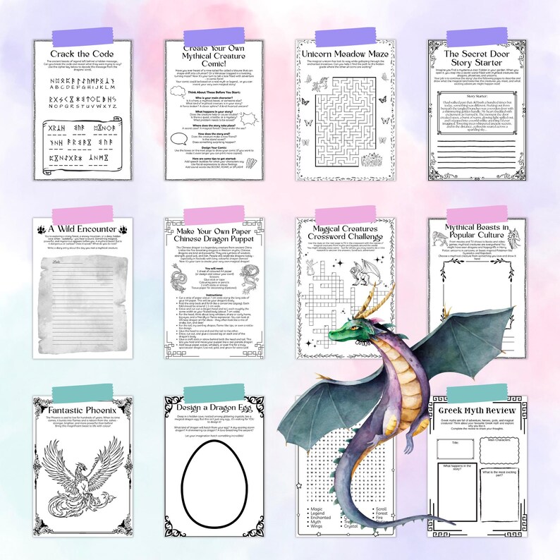 Mythical Beasts Unit Study | Homeschool Printables | Myths and Legends ...