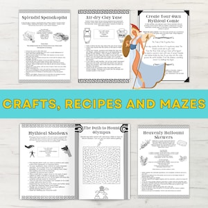 Greek Myths Unit Study Printable Worksheets Homeschool Resource Home ...