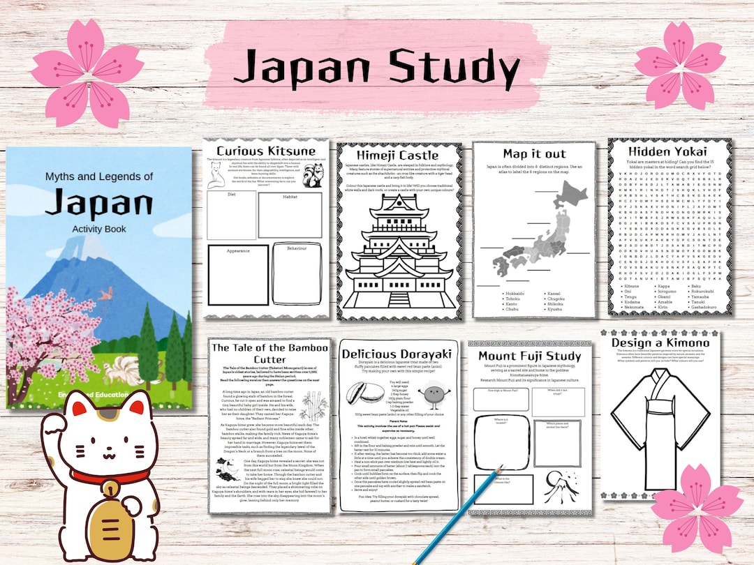 Japan Printable Activity Book, Home Education Learning Resource, Japan ...