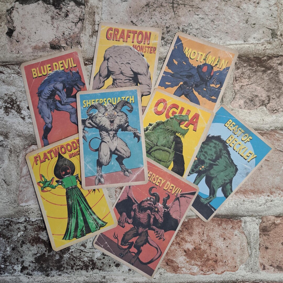 Cryptid Trading Cards, Replica Set for Wasteland, Gift, for Fan ...