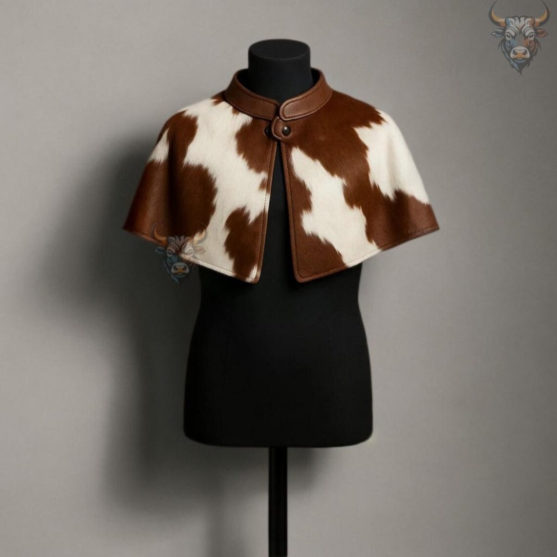 Handmade Cowhide Leather Cape Cloak for Women | Western Brown White ...