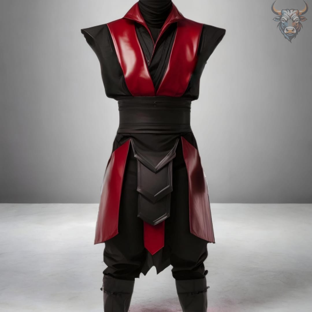 Handmade Genuine Leather Samurai Armor | Red Black Ninja Cosplay ...