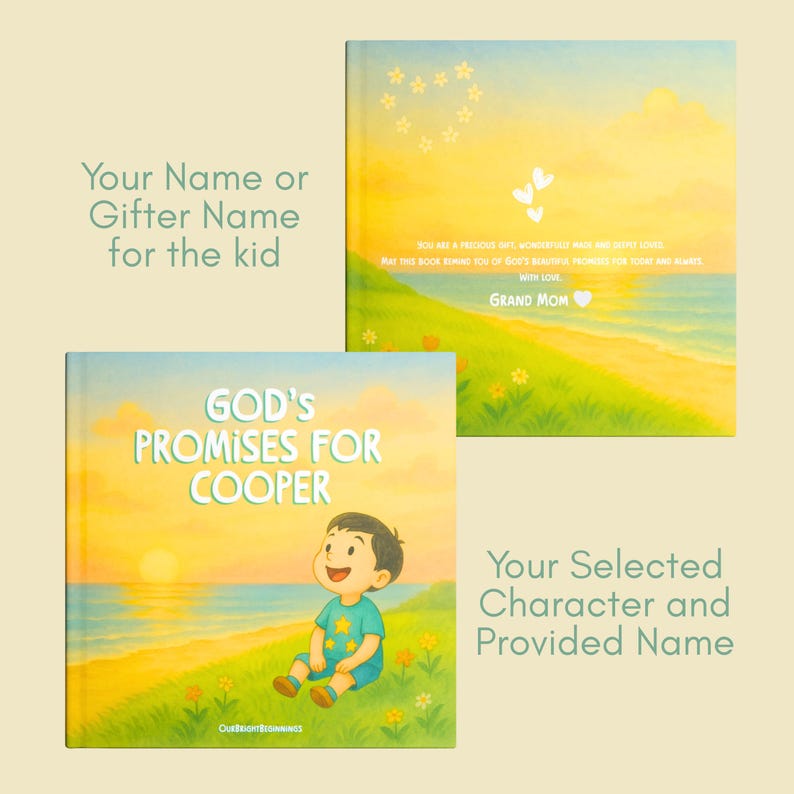 Baptism Gift, Custom Christening Book, God's Promises, Boy or Girl ...