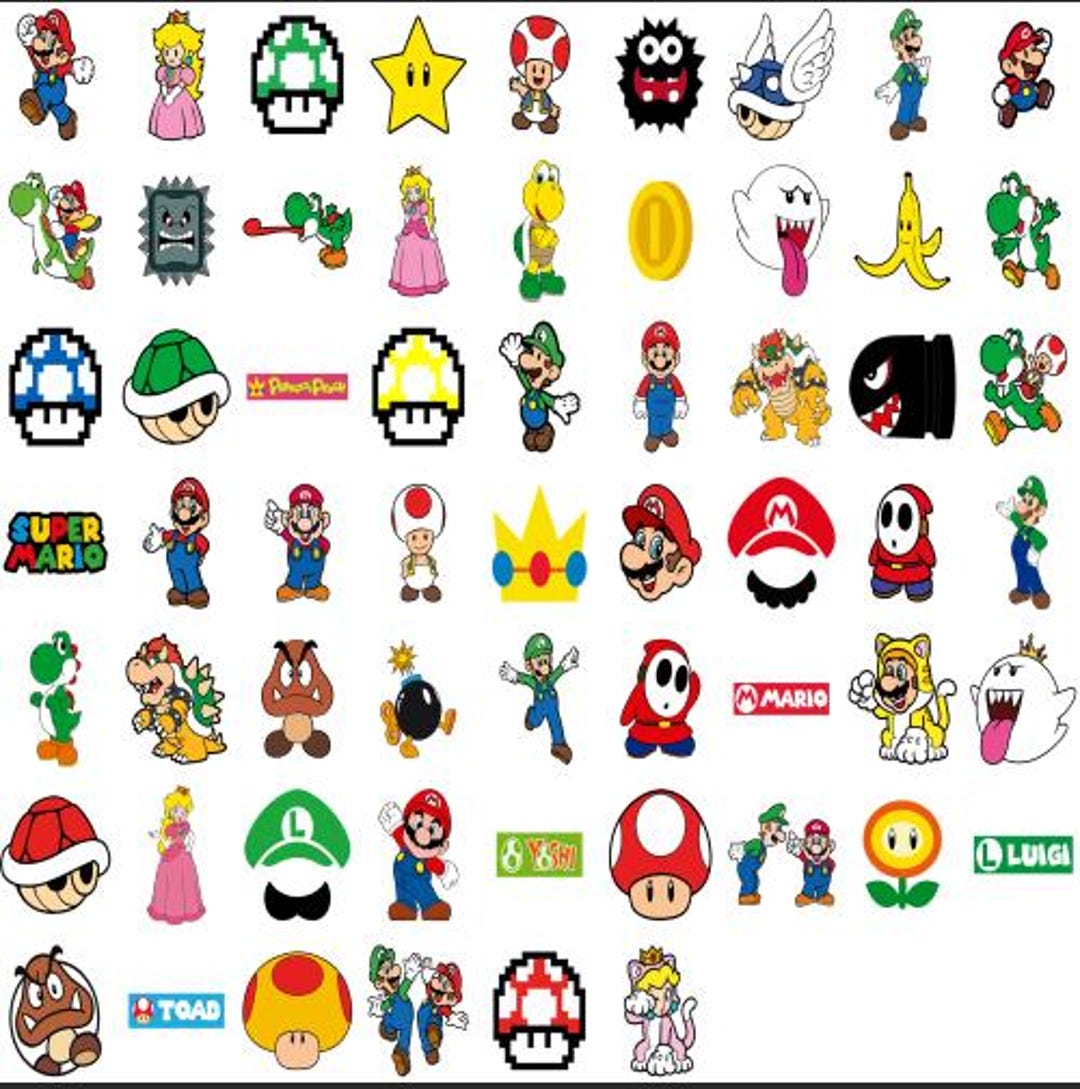 Super Mario Digital Stickers- Super Mario- Digital Stickers- Super ...