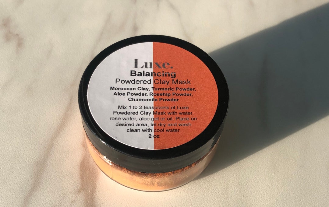 Balancing Facial Powdered Clay Mask, Moroccan Clay Turmeric Rosehip ...