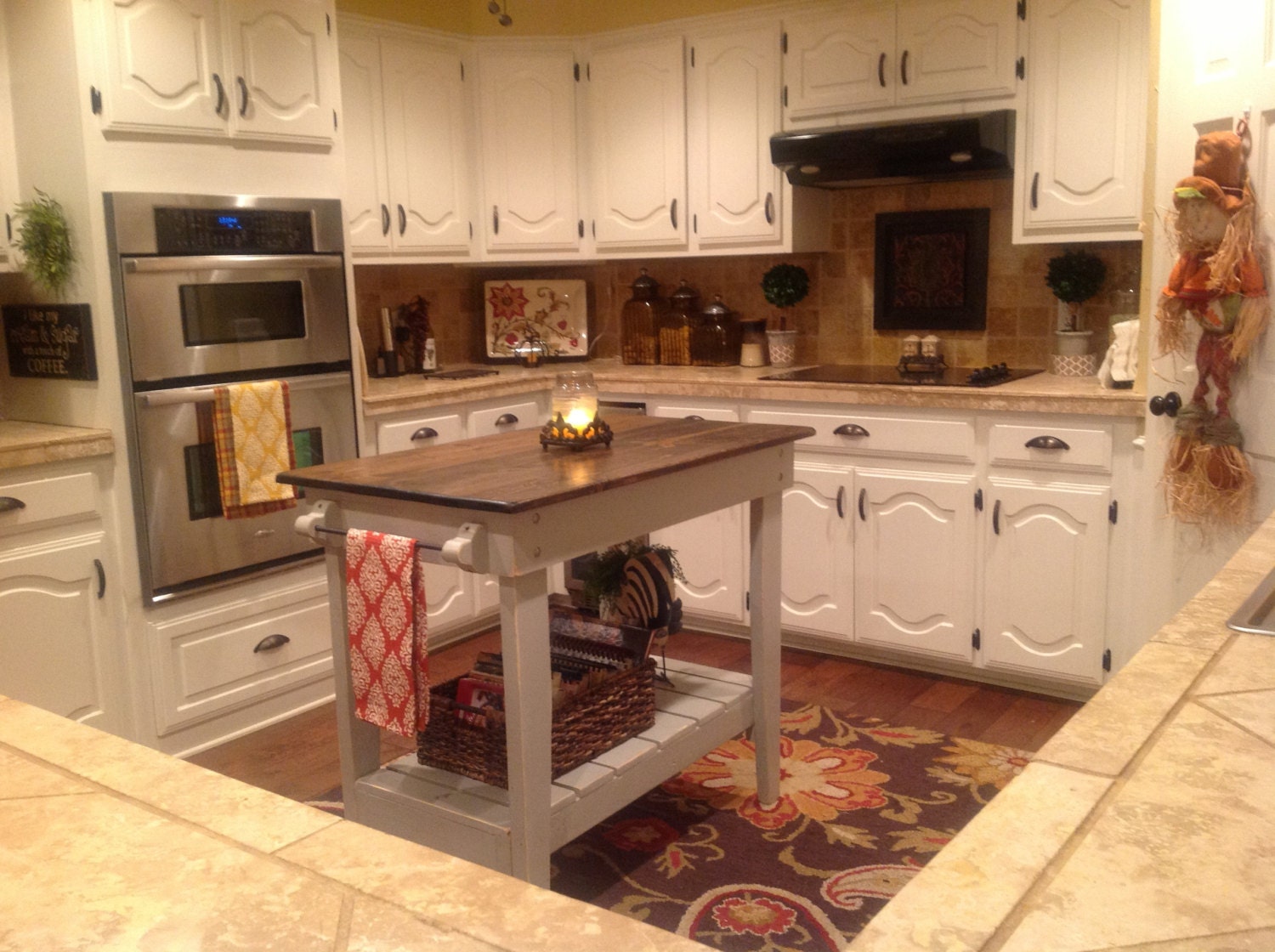 Farm Table Style Kitchen Island-distressed Pine Kitchen Work | Etsy