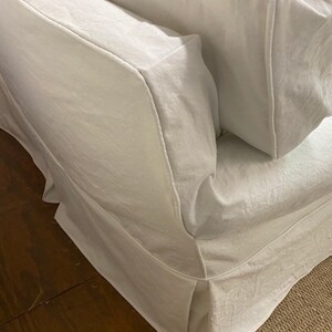 Sofa Slipcovers-white Washed Cotton Canvas Fitted Slipcovers-local ONLY ...