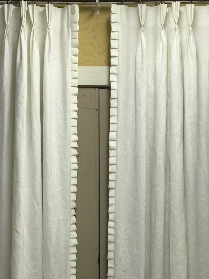 Handmade White Linen Drapes-One Pair-Single Width Linen | Etsy