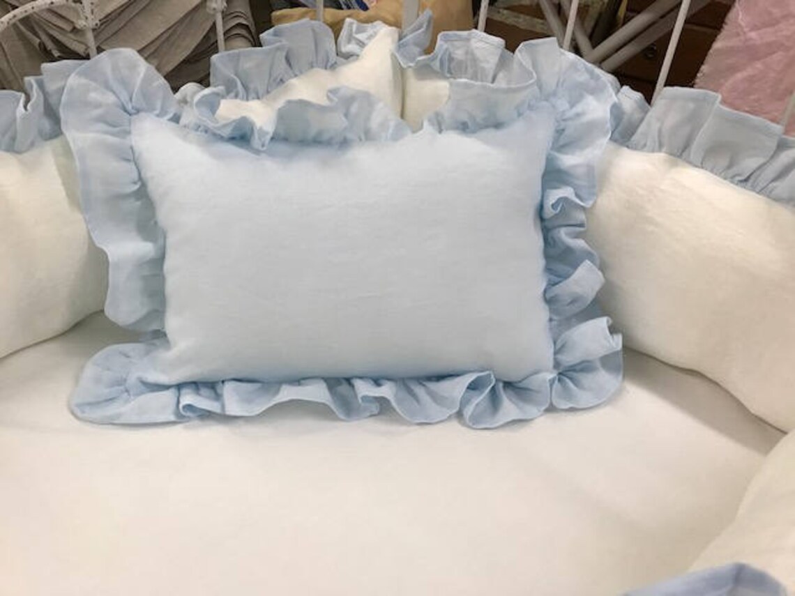3 Crib Bow Separates and Ruffled Crib Pillow With Removable | Etsy