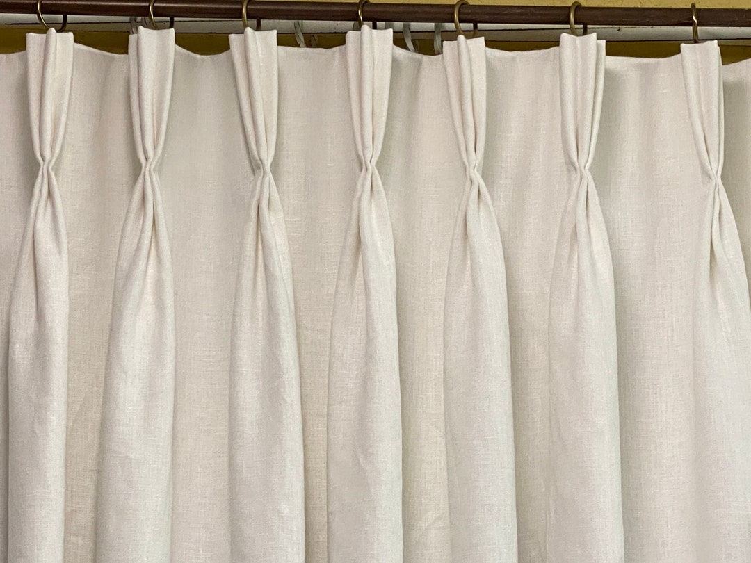 Custom Linen Drapery Panels-traditional Pinched Pleat Design-bright ...