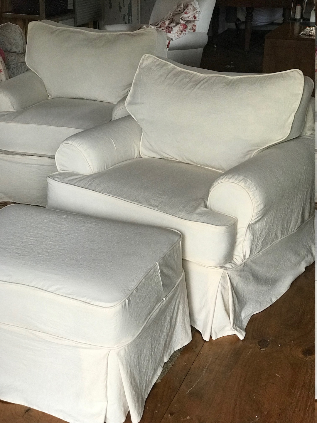 Slipcovers for Your Chair and Ottoman--sofa Slipcover--wingback ...