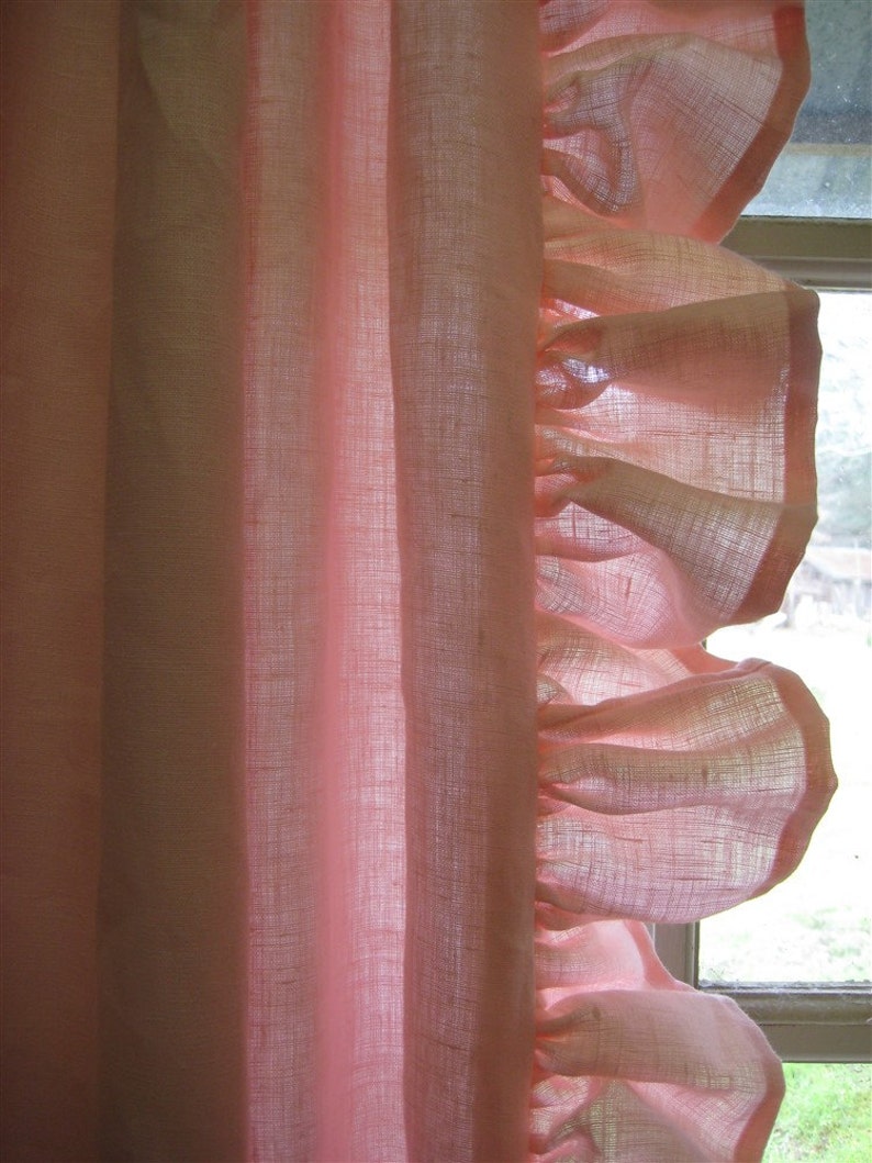MADE TO Order-3 Hemmed Ruffle Linen Drapery Panels-one - Etsy