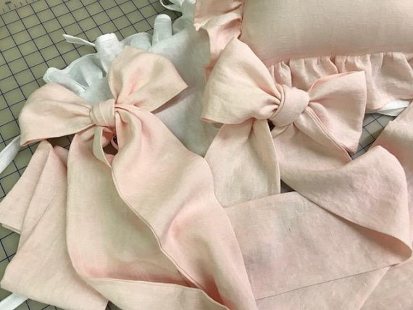 3 Crib Bow Separates and Ruffled Crib Pillow With Removable - Etsy