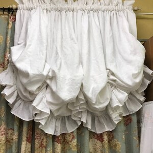 White Linen Ruffled Balloon Shade Window Treatment-ruffled Balloon ...