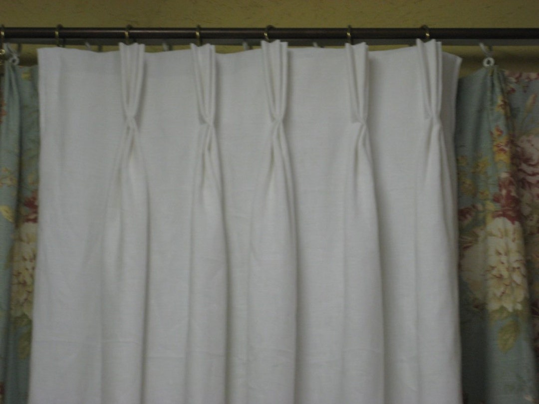 Traditional Pleated Linen Drapery Panels-linen Drapery Panels - Etsy