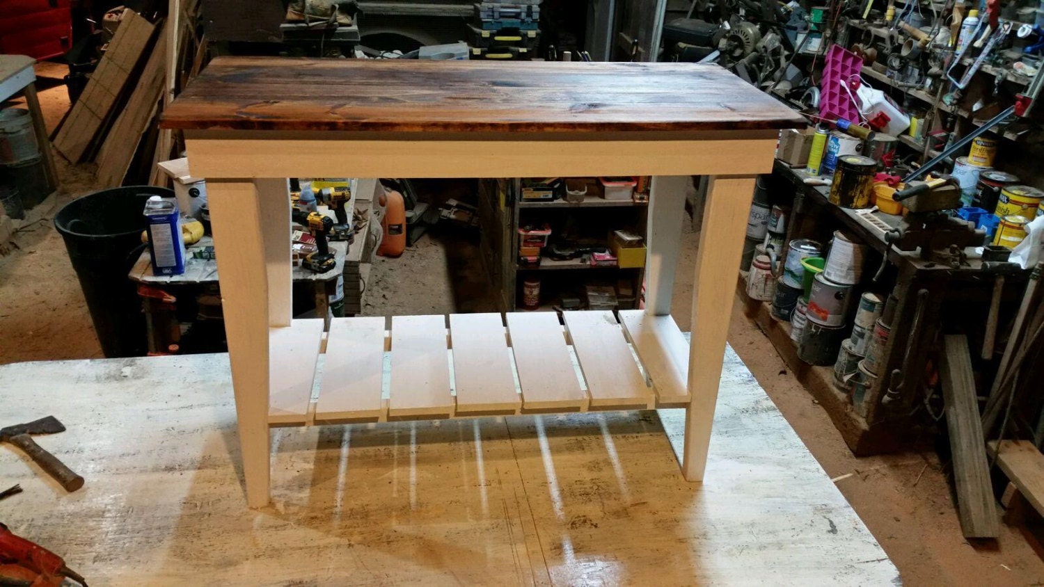 Farm Table Style Kitchen Island-distressed Pine Kitchen Work | Etsy