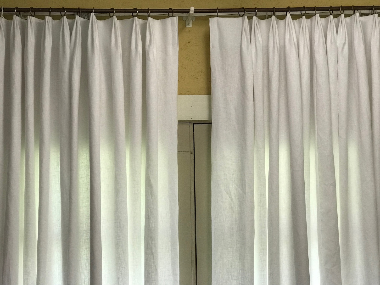 Bright White Heavy Linen Drapery Panels-double Width Lined - Etsy