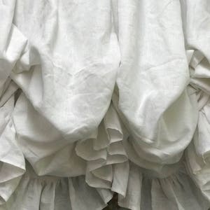 White Linen Ruffled Balloon Shade Window Treatment-ruffled Balloon ...