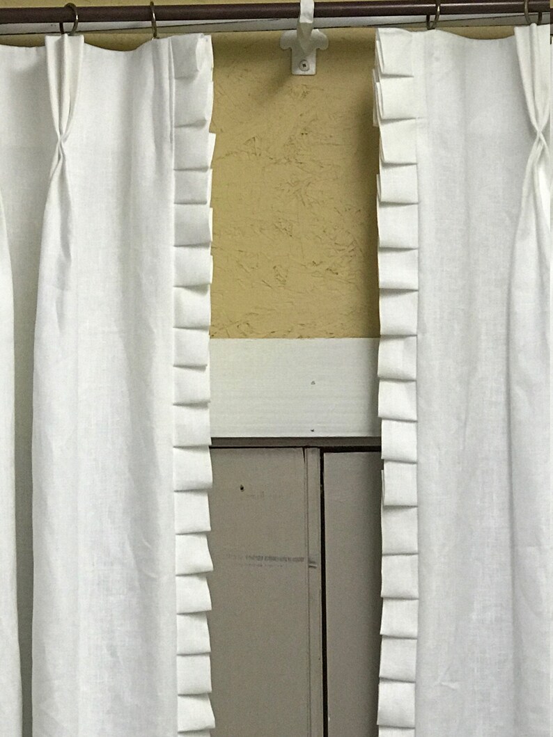 Handmade White Linen Drapes-One Pair-Single Width Linen | Etsy