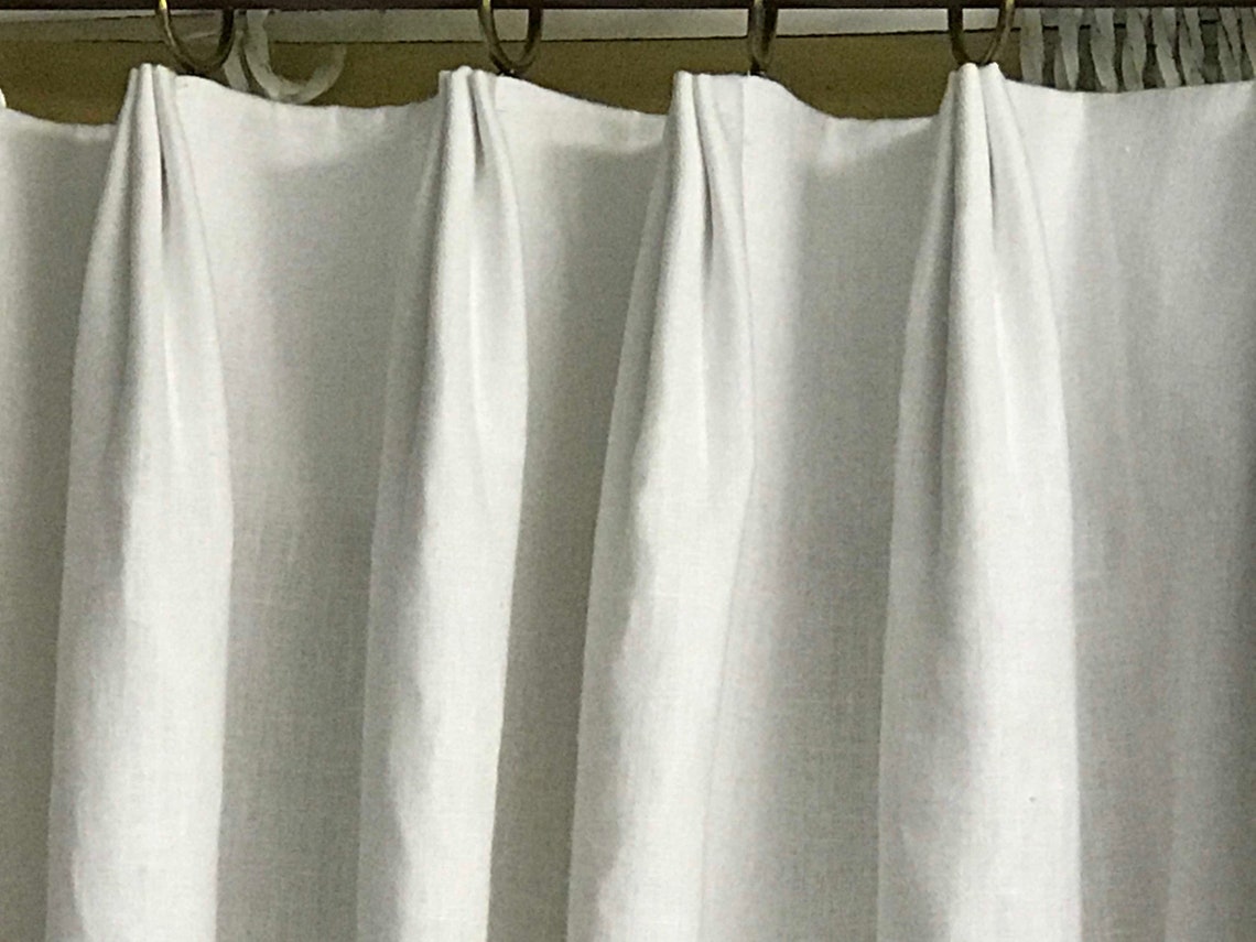 Bright White Heavy Linen Drapery Panels-double Width Lined - Etsy