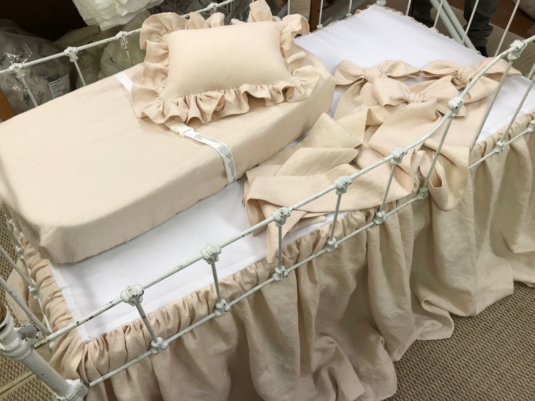 Nursery Linens in Heirloom Pink Washed Linen-optional Separates - Etsy