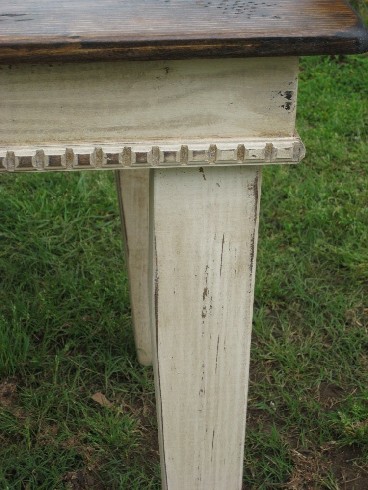 Farm Table Primitive Style in Distressed Cream and Warm - Etsy