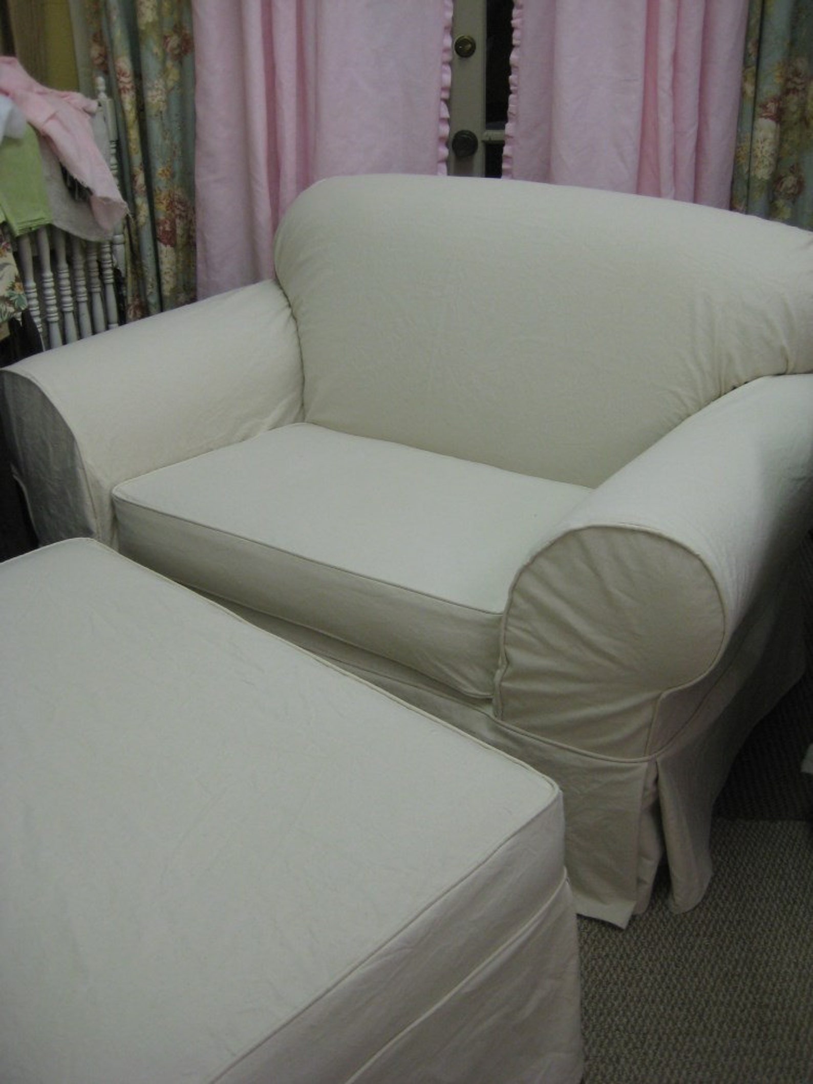 Slipcovers for Your Chair and Ottoman--sofa Slipcover--wingback ...