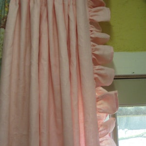 MADE TO Order-3 Hemmed Ruffle Linen Drapery Panels-one | Etsy
