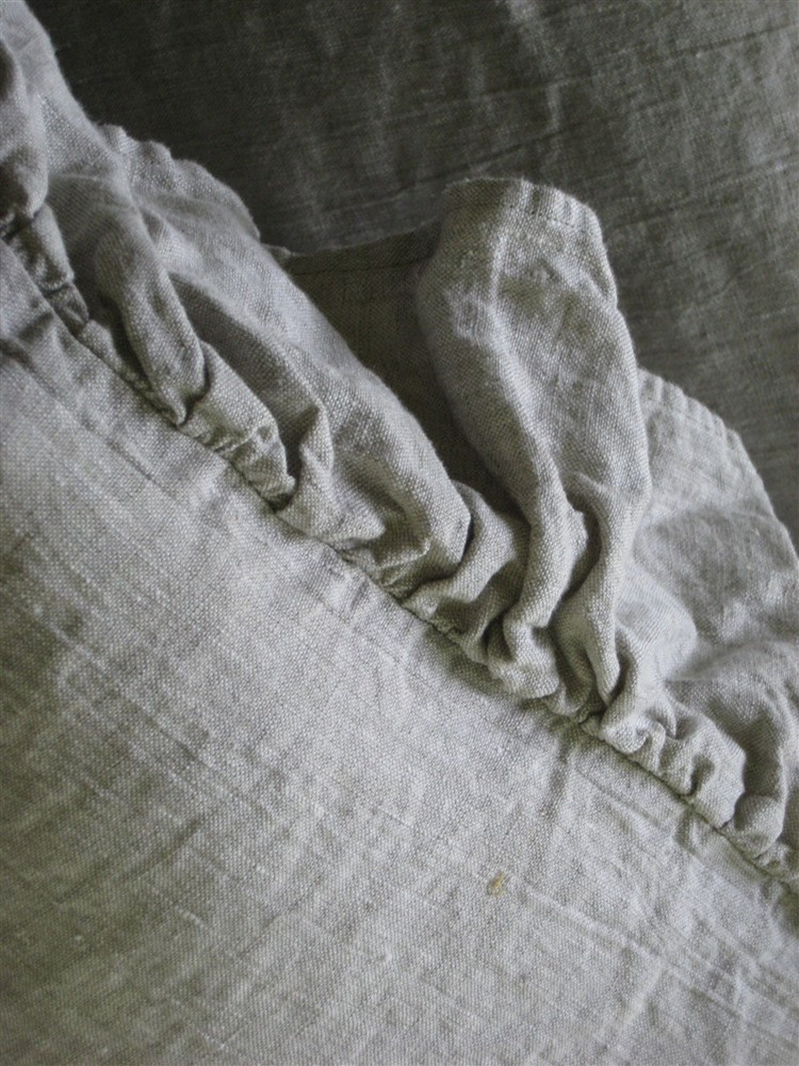 Set of Three Washed Linen Euro Shams With Long Ruffles3 - Etsy