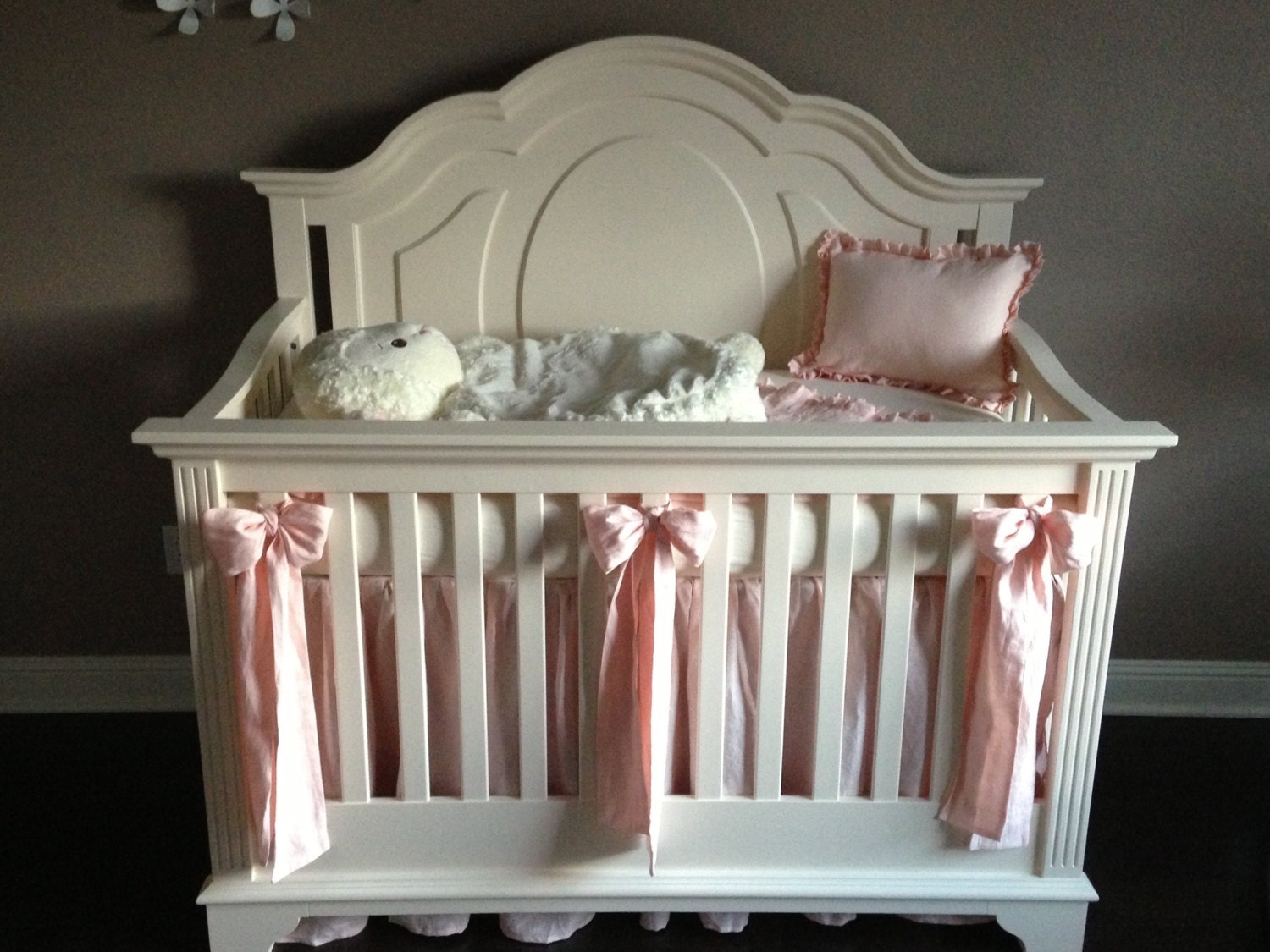 OVERSIZED CRIB BOWS-Crib Sash Separates-Washed Linen Crib | Etsy