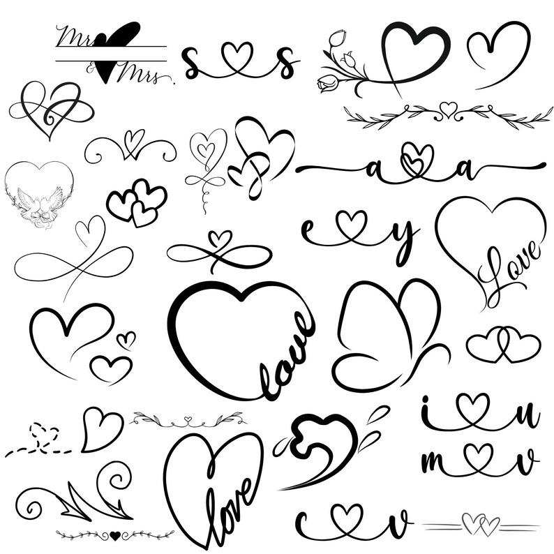 Heart Design SVG Bundle –valentine’s Day Cut Files for Cricut ...