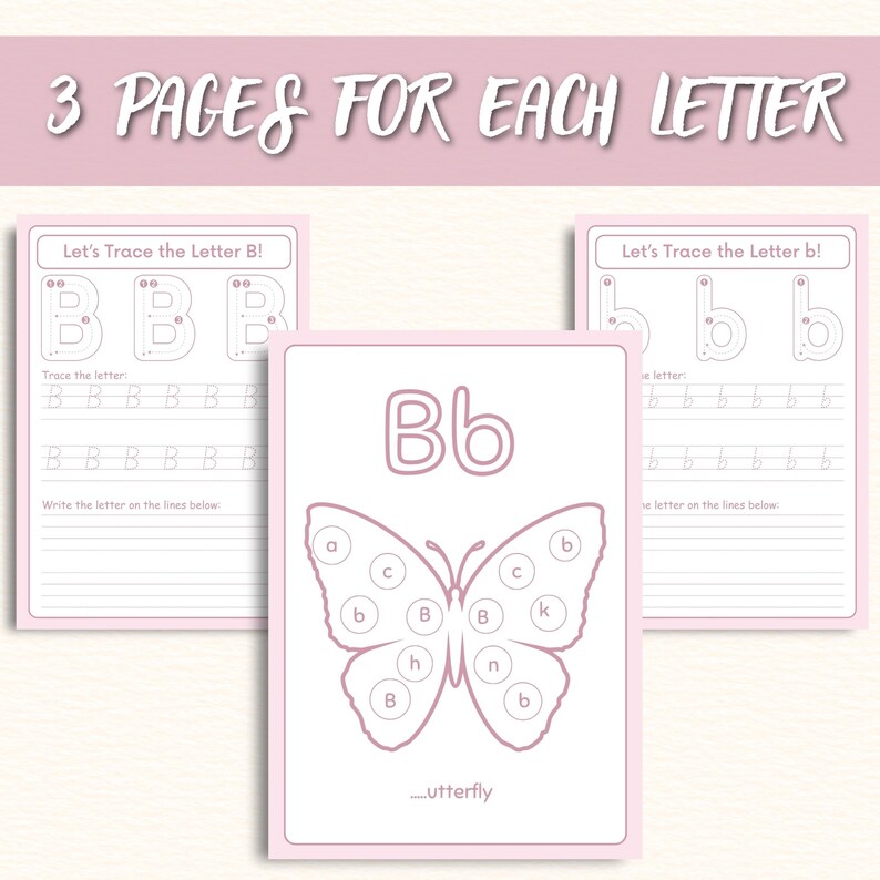 Alphabet Worksheets Printable Tracing Coloring Book Homeschool for ...