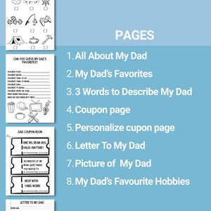 All About My Dad Printable, Father's Day Activity for Kids, Dad ...