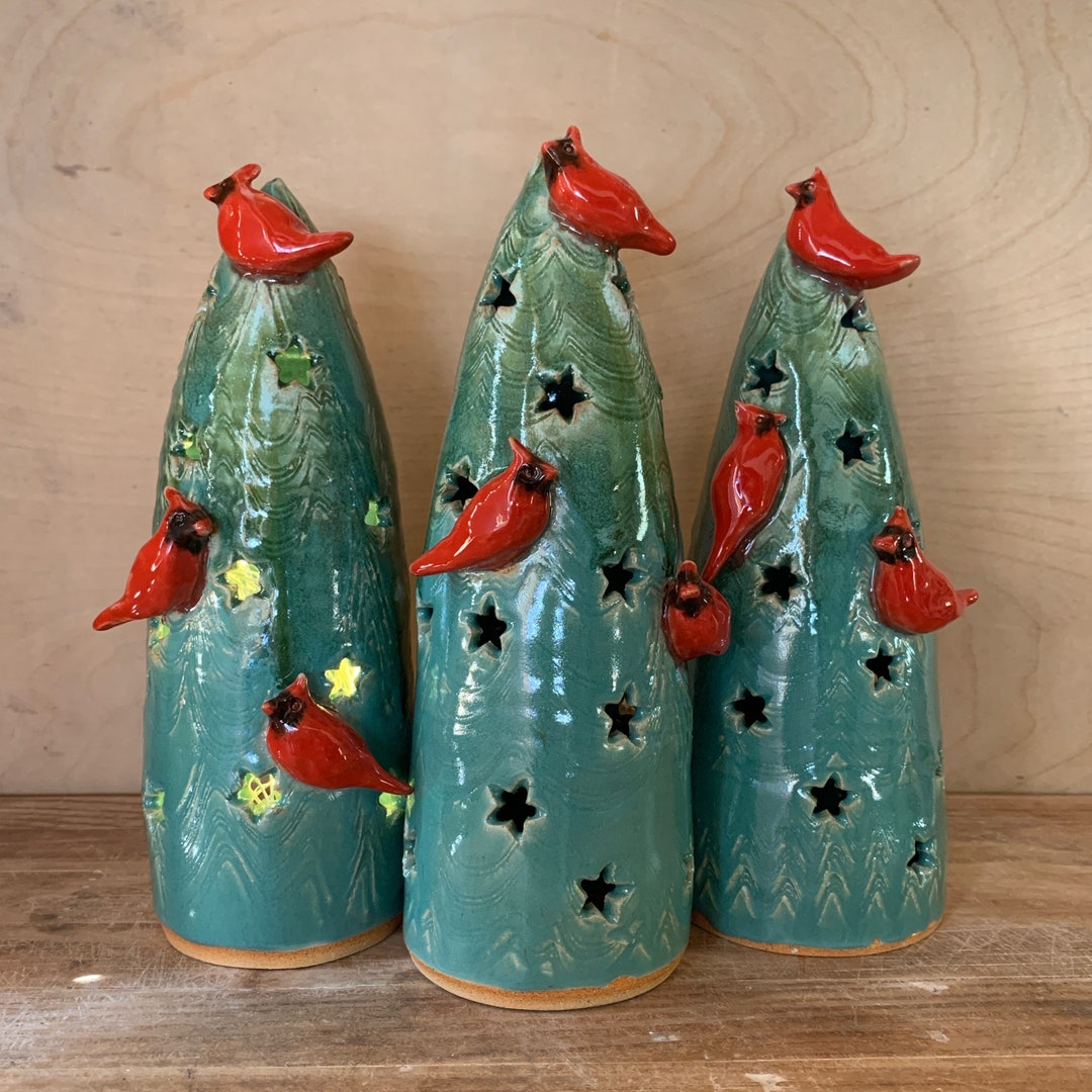 Cardinal Tree Luminary - Etsy