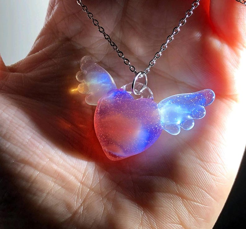 Angel, Heart, Wings, Love Pendant, Glass Pendant, Fashion Design, Craft ...