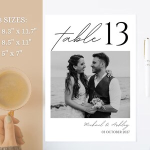 Picture Table Number Signs Polaroid Style Print Photo Table Numbers ...