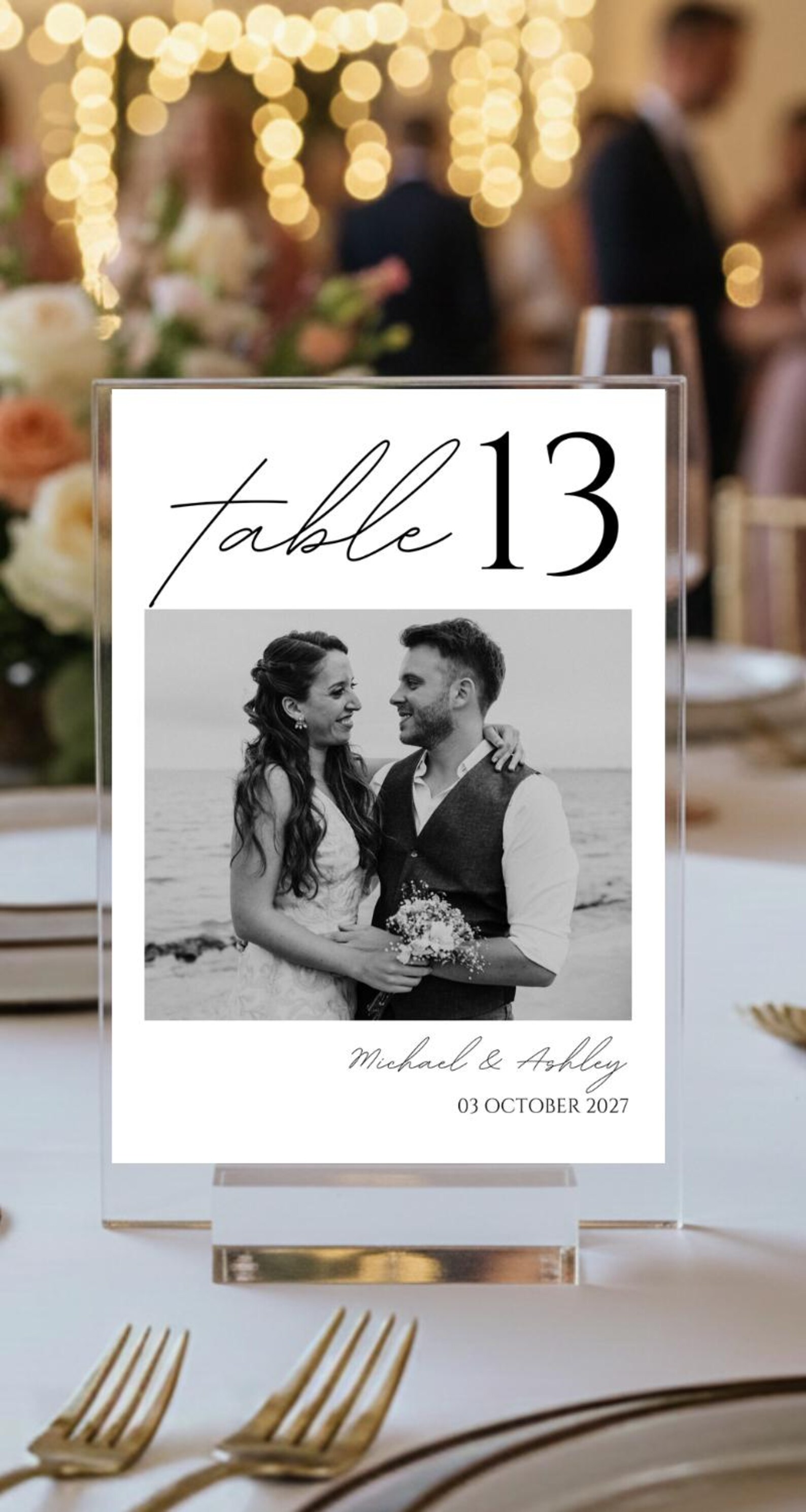 Picture Table Number Signs Polaroid Style Print Photo Table Numbers ...