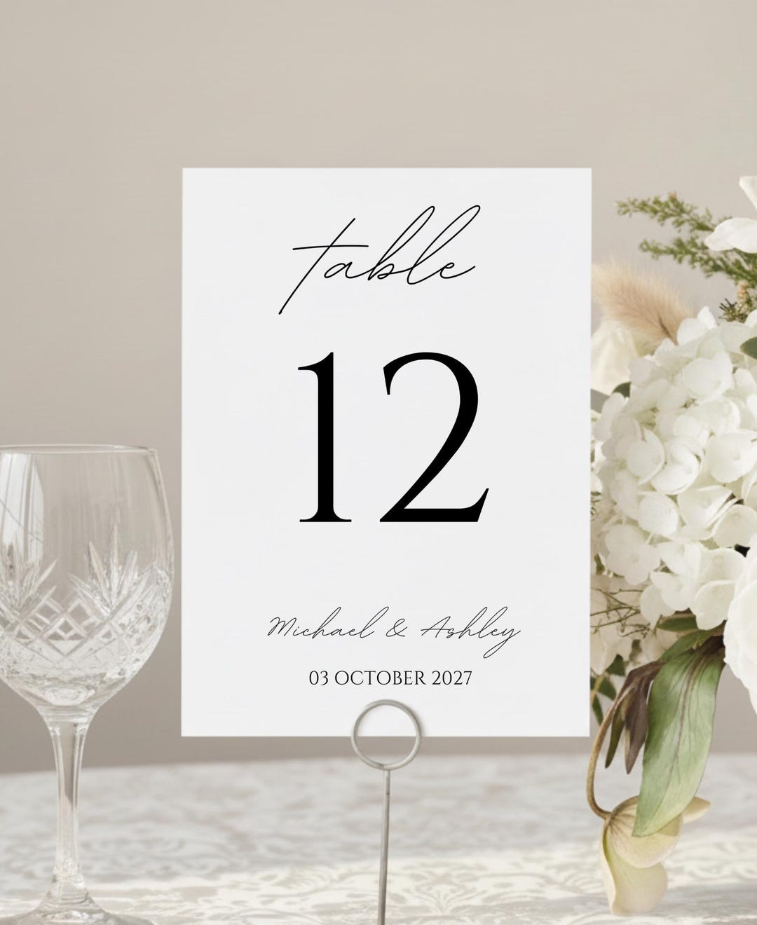 Printable Table Number Signs Wedding Table Cards Canva Table Numbers ...
