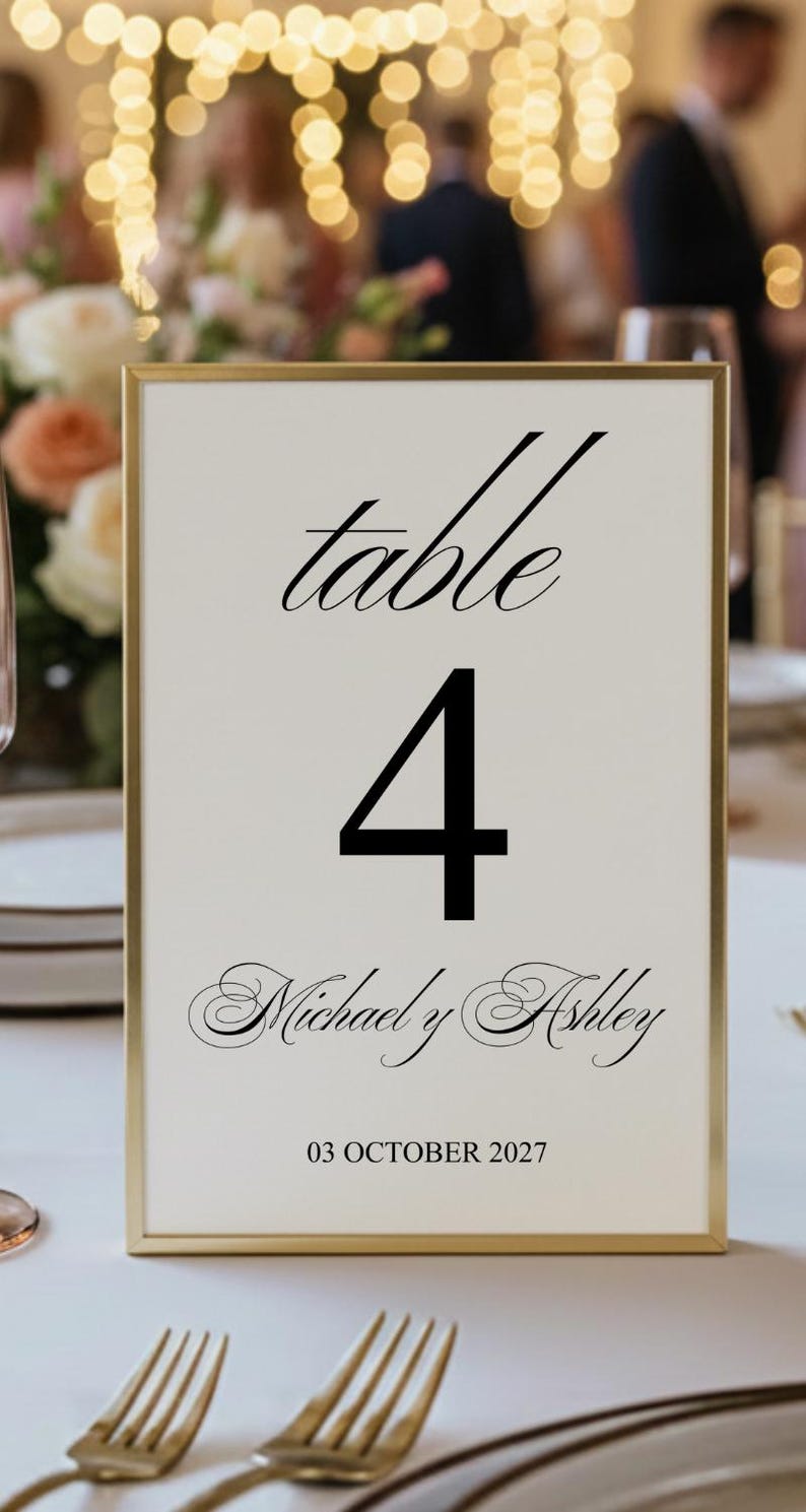 Printable Table Number Sign 5x7 Table Numbers Wedding Table Number ...