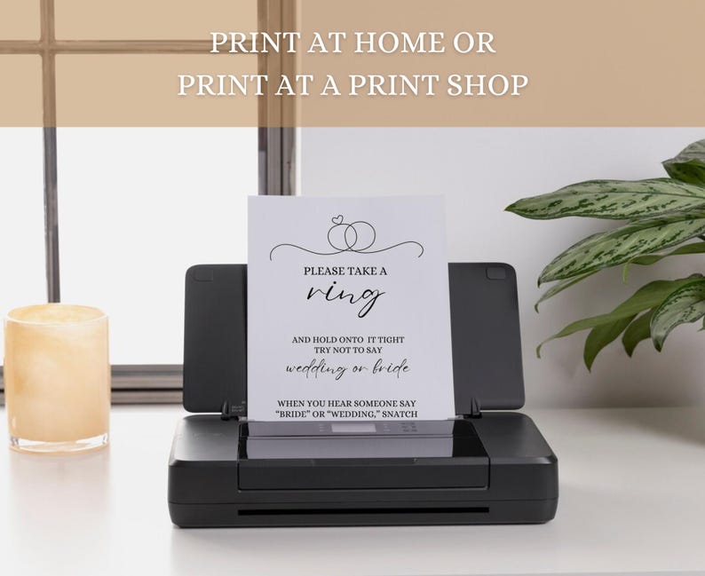 Put a Ring on It Game Wedding Ring Game Bridal Shower Ring Game Sign ...