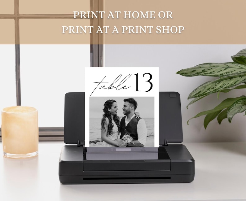 Picture Table Number Signs Polaroid Style Print Photo Table Numbers ...
