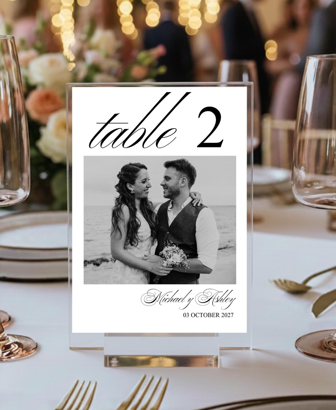 Modern Table Number Polaroid Place Card Guest Seating Wedding Table ...