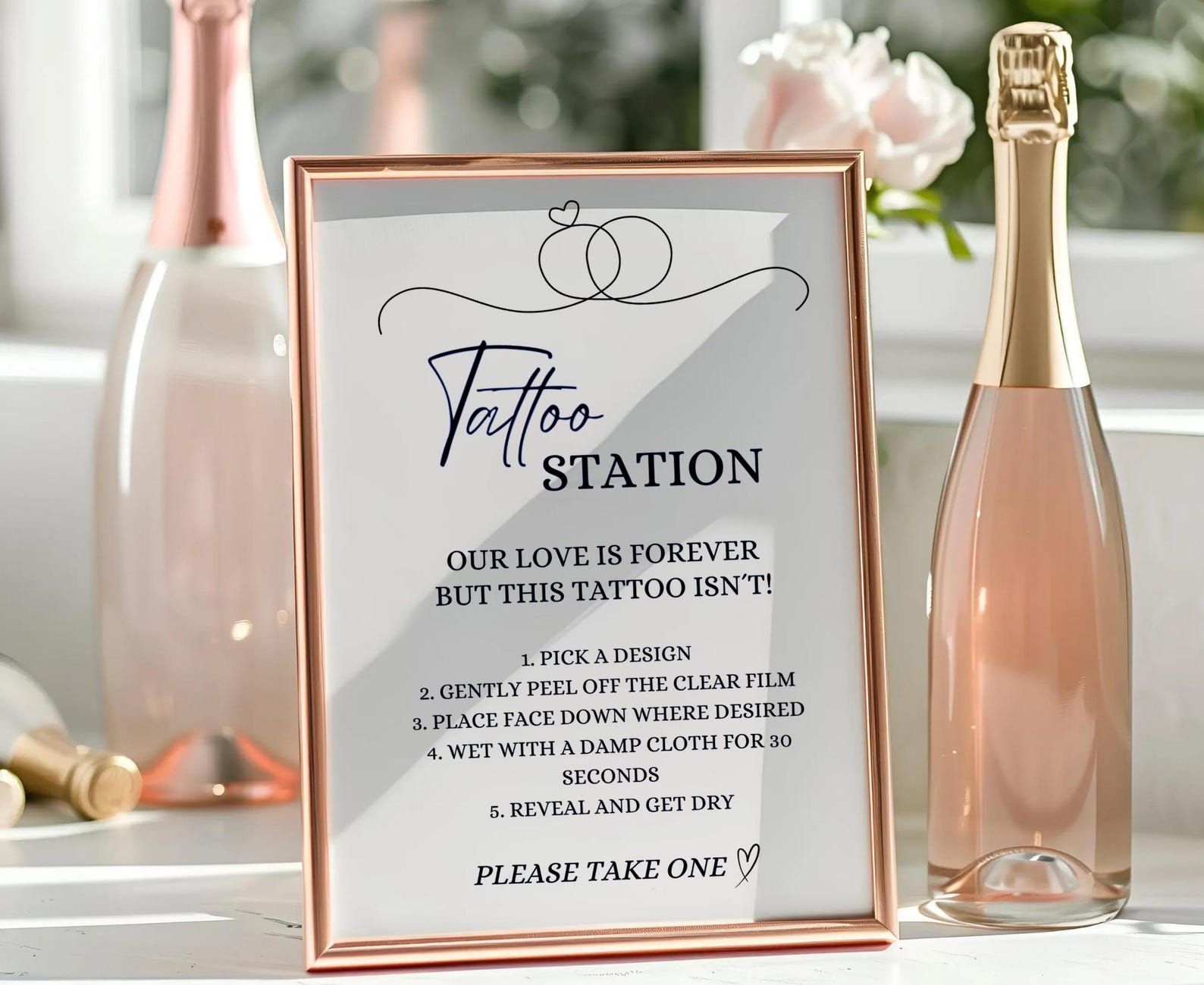 Temporary Tattoo Station Sign Wedding Tattoo Bar Template Wedding Favor ...